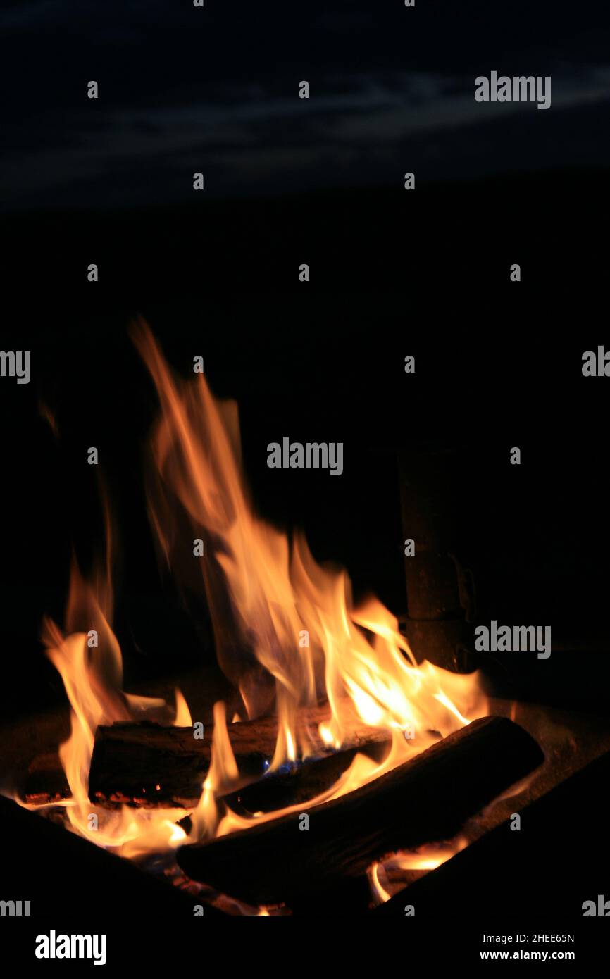 Camp fire in the Kgalagadi Stock Photo - Alamy