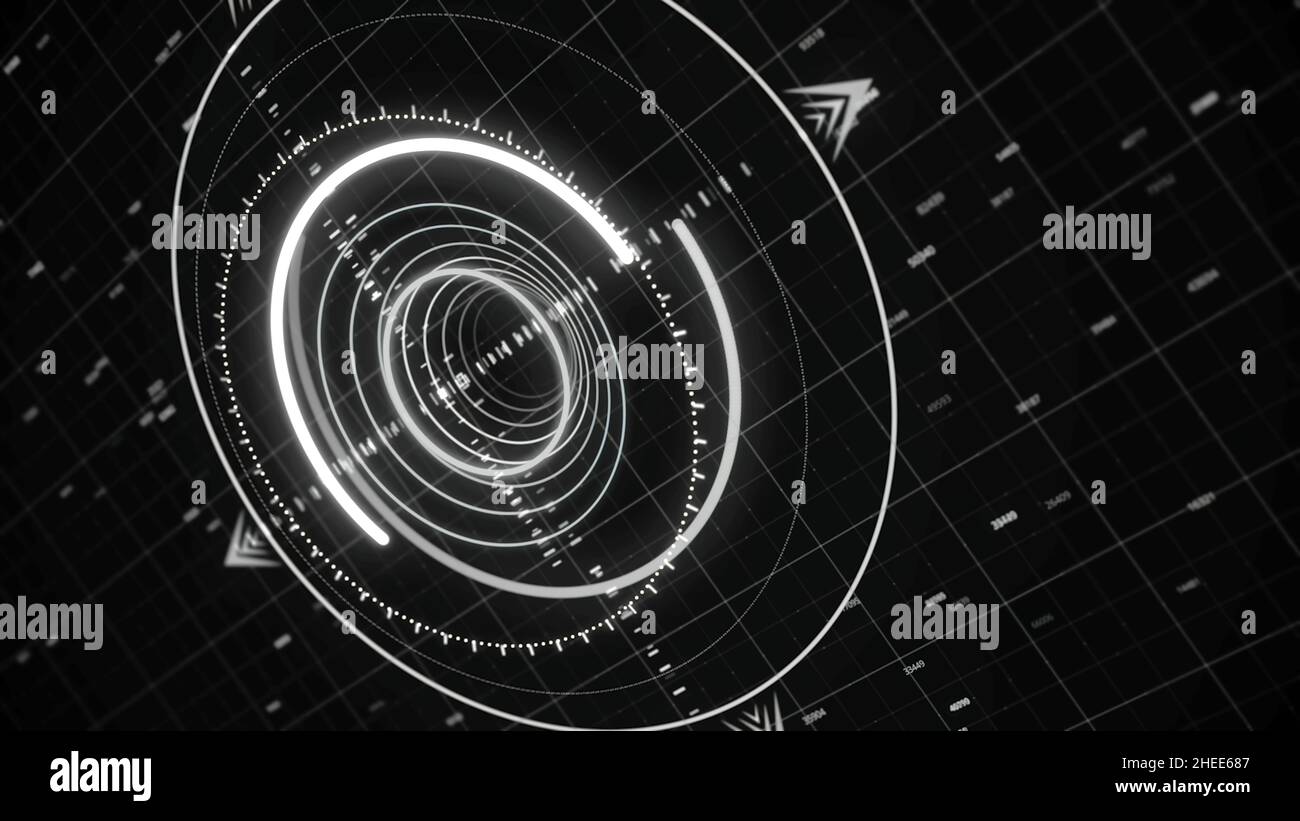 Black And White Working Radar Object Detection System That Uses Radio