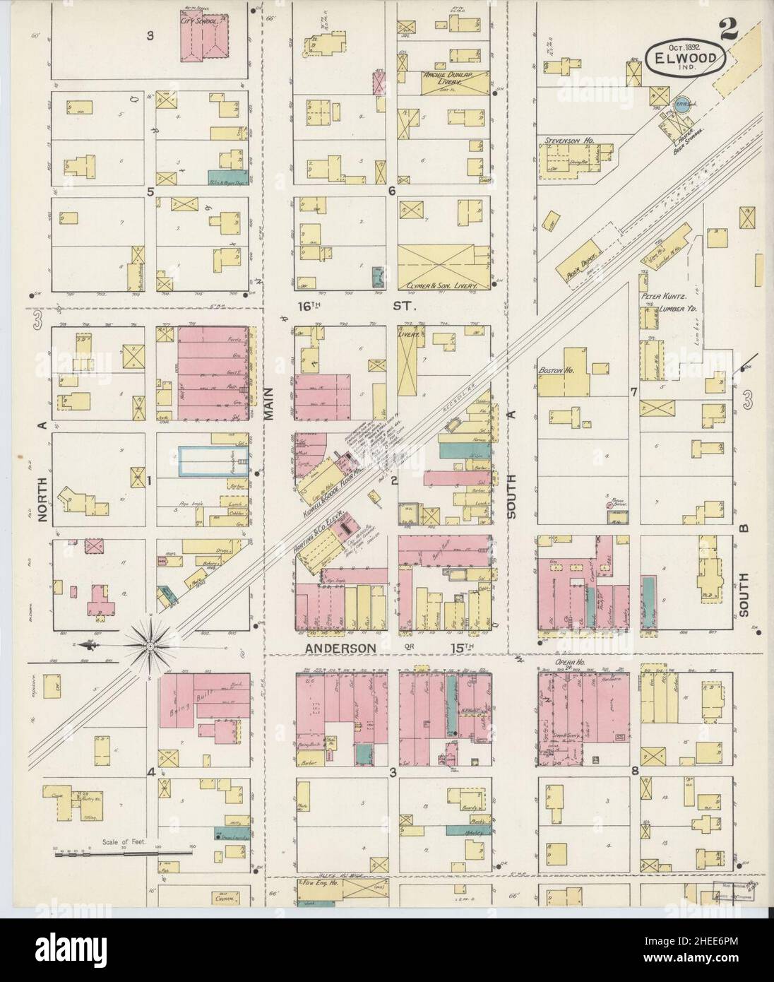 Sanborn Fire Insurance Map from Elwood, Madison County, Indiana Stock ...
