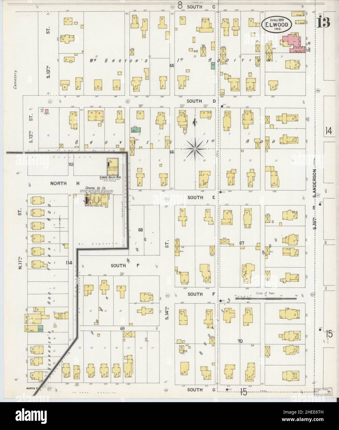 Sanborn Fire Insurance Map from Elwood, Madison County, Indiana Stock ...