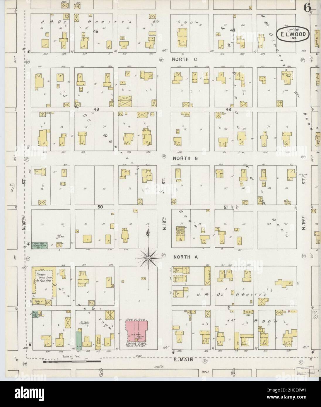 Sanborn Fire Insurance Map from Elwood, Madison County, Indiana Stock ...