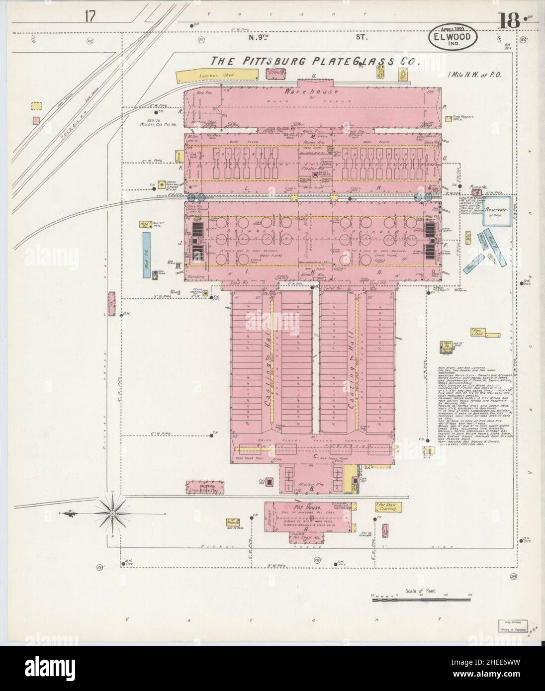 Sanborn Fire Insurance Map from Elwood, Madison County, Indiana Stock ...