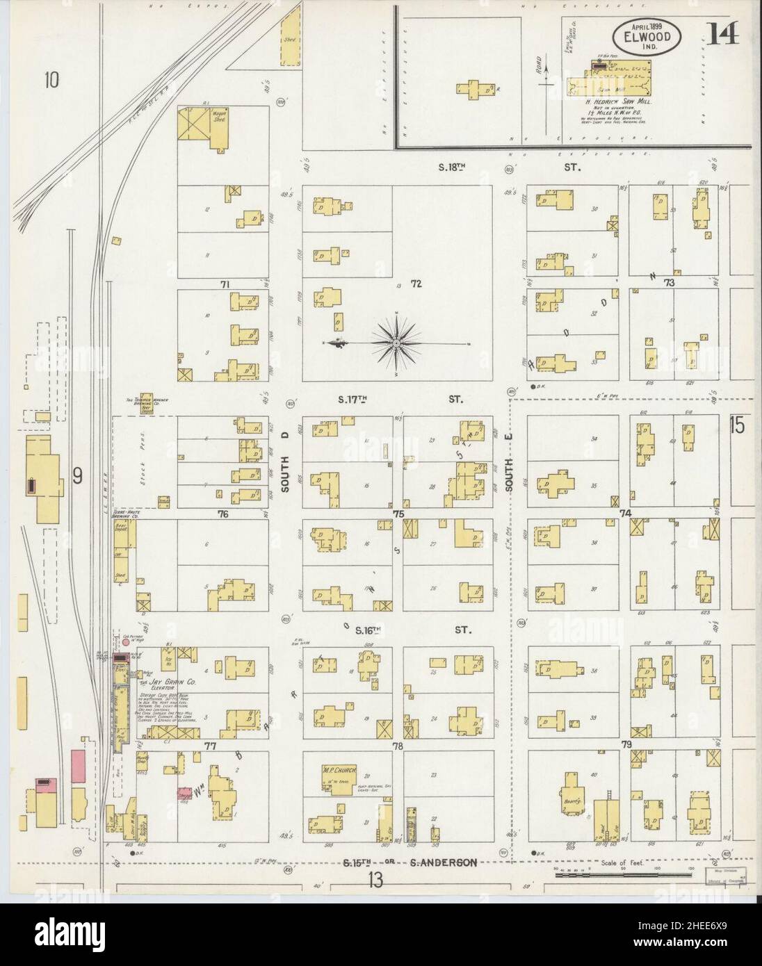 Sanborn Fire Insurance Map from Elwood, Madison County, Indiana Stock ...