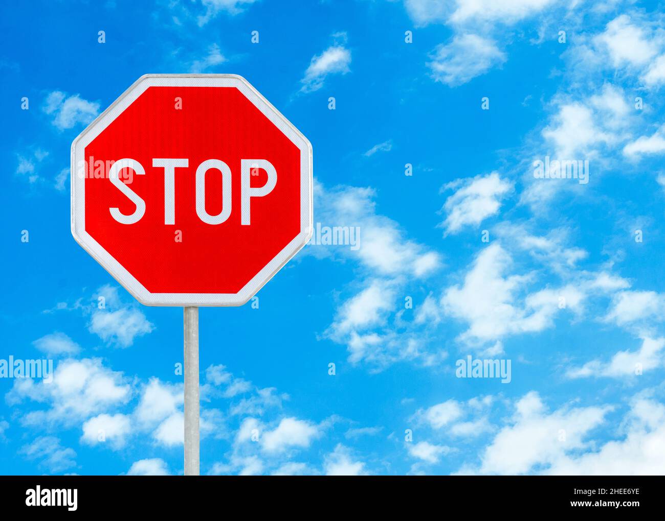 Car stop stop sign Stock Photo - Alamy
