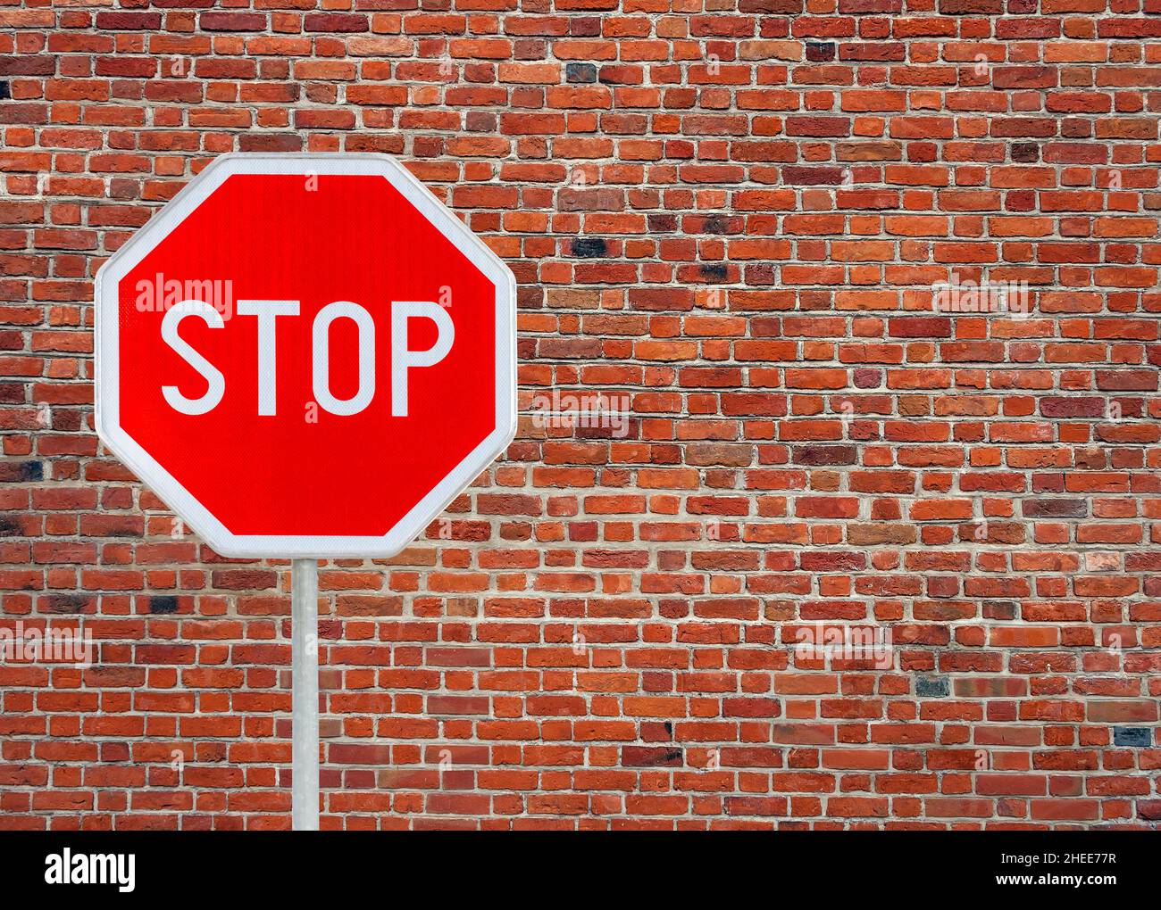 Car stop stop sign Stock Photo - Alamy