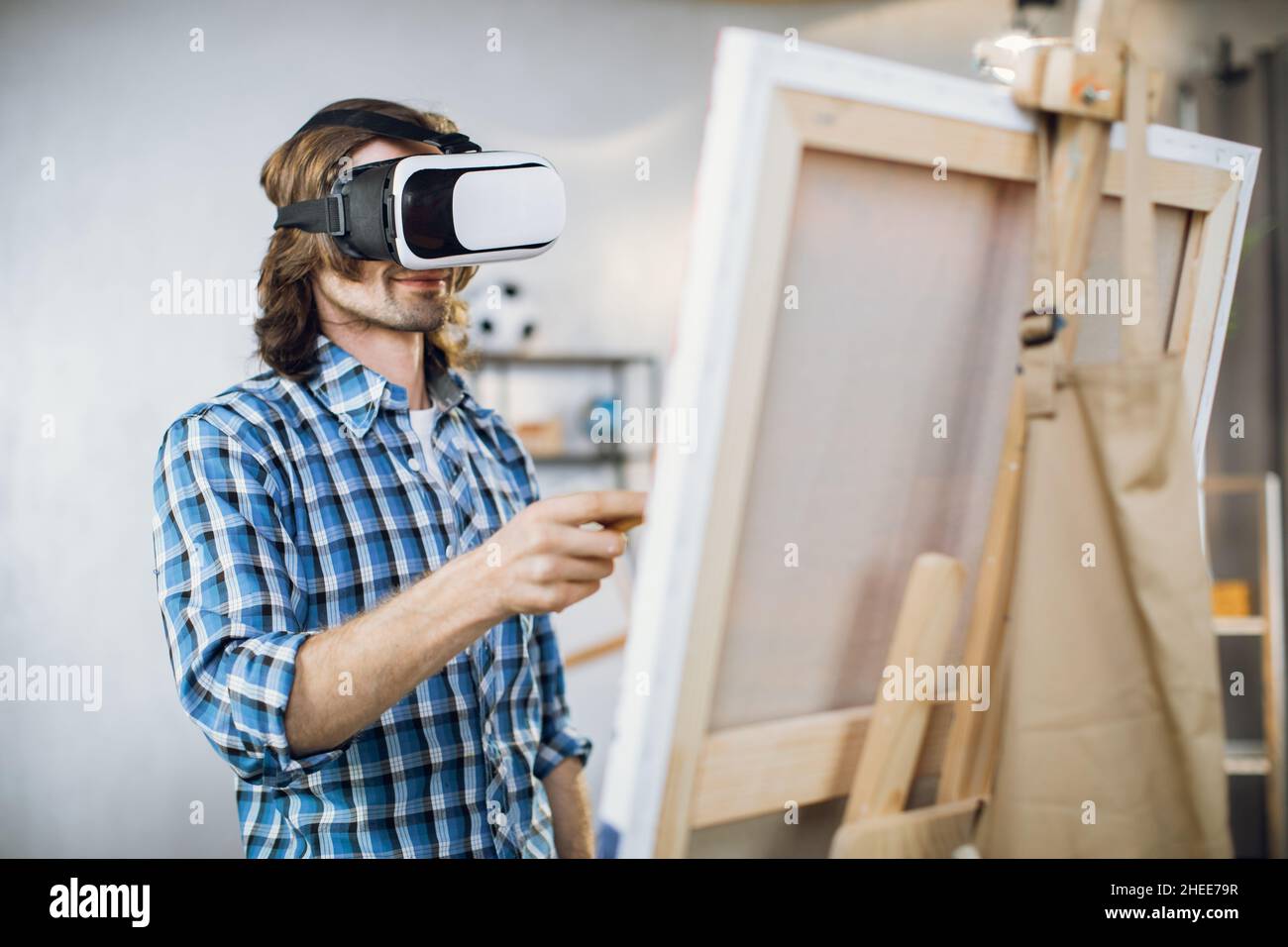 Drawing man wearing vr goggles hi-res stock photography and images - Alamy