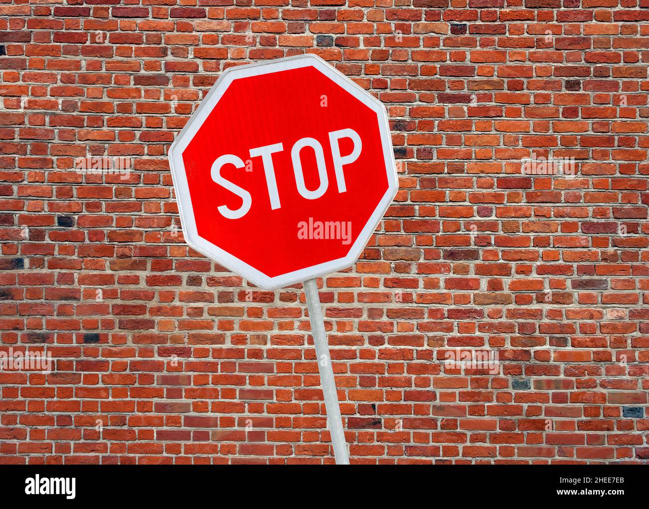 Car stop stop sign Stock Photo - Alamy