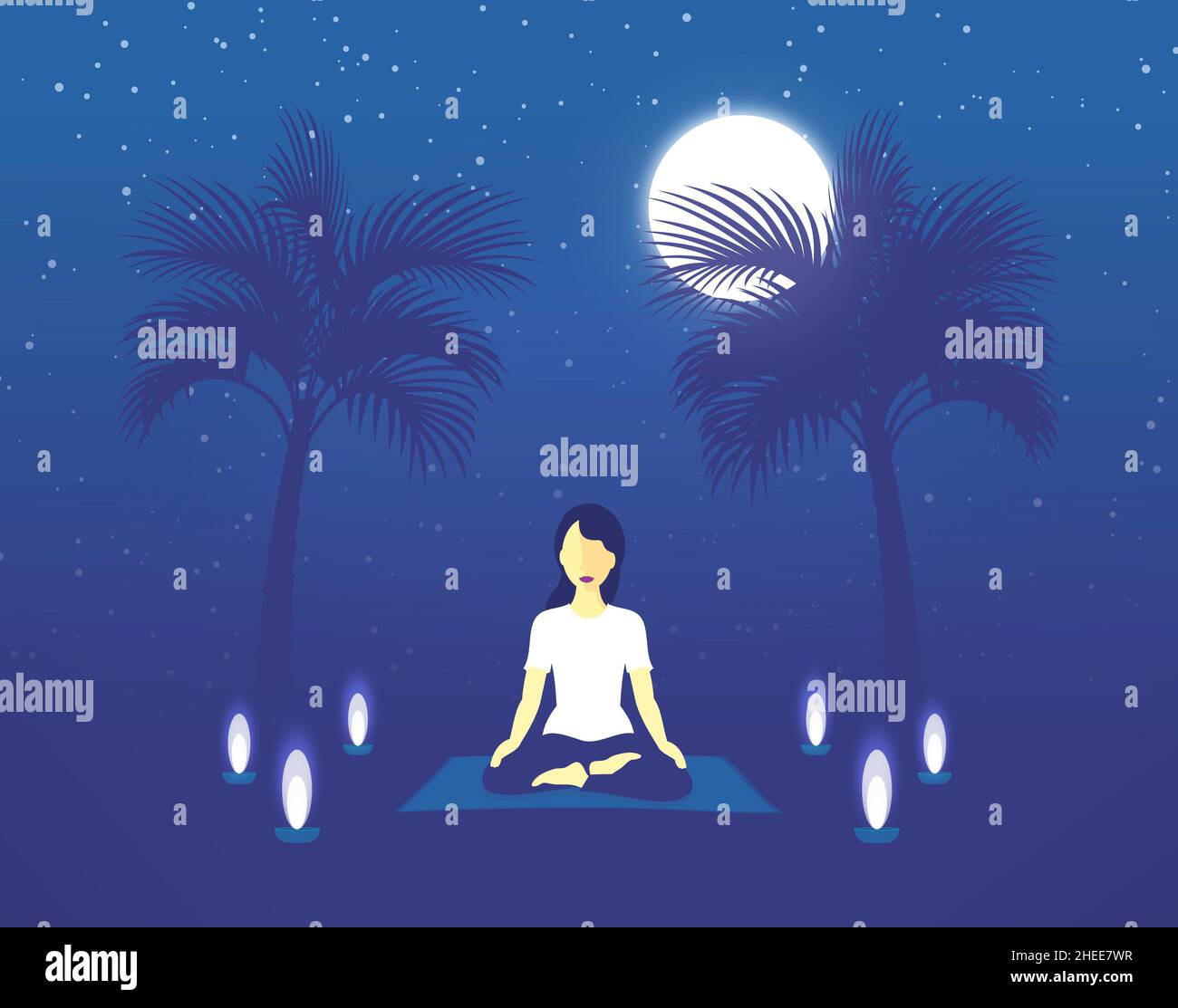 Woman bed relax breathing night hi-res stock photography and images - Alamy
