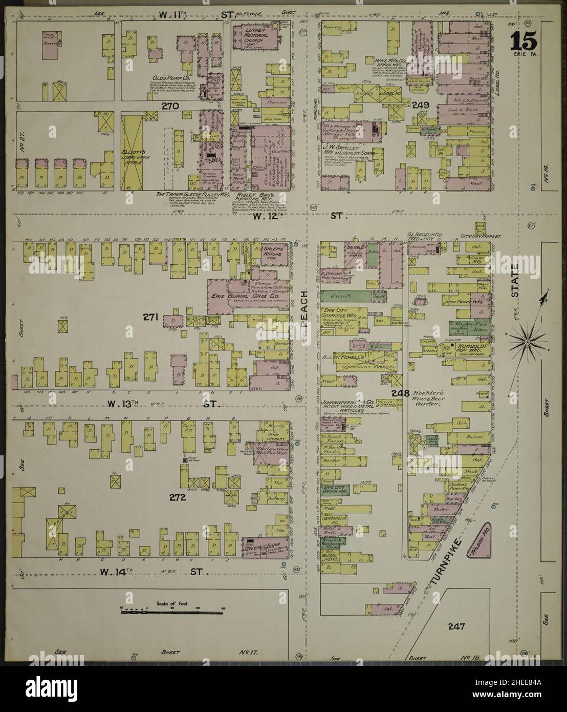 Map of erie hi-res stock photography and images - Alamy