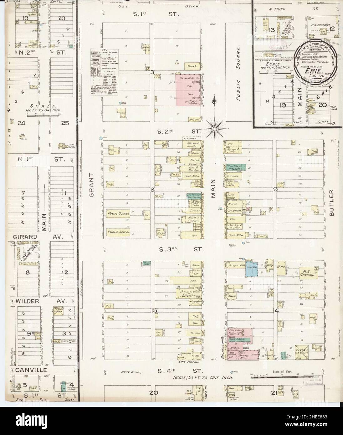 Erie kansas map hi-res stock photography and images - Alamy