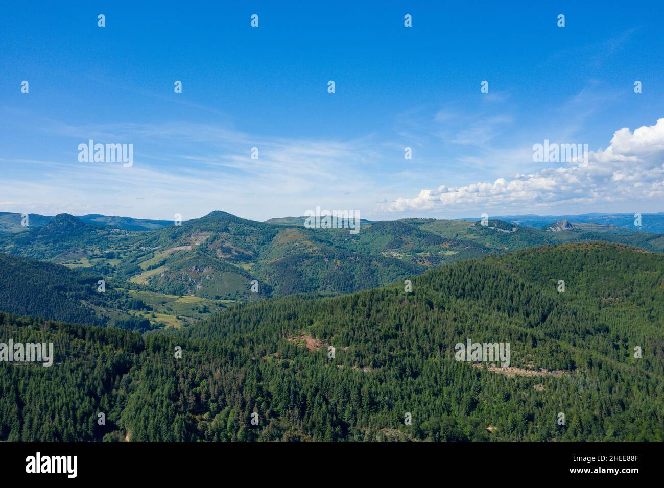 This landscape photo was taken in Europe, France, Ardeche, in summer ...