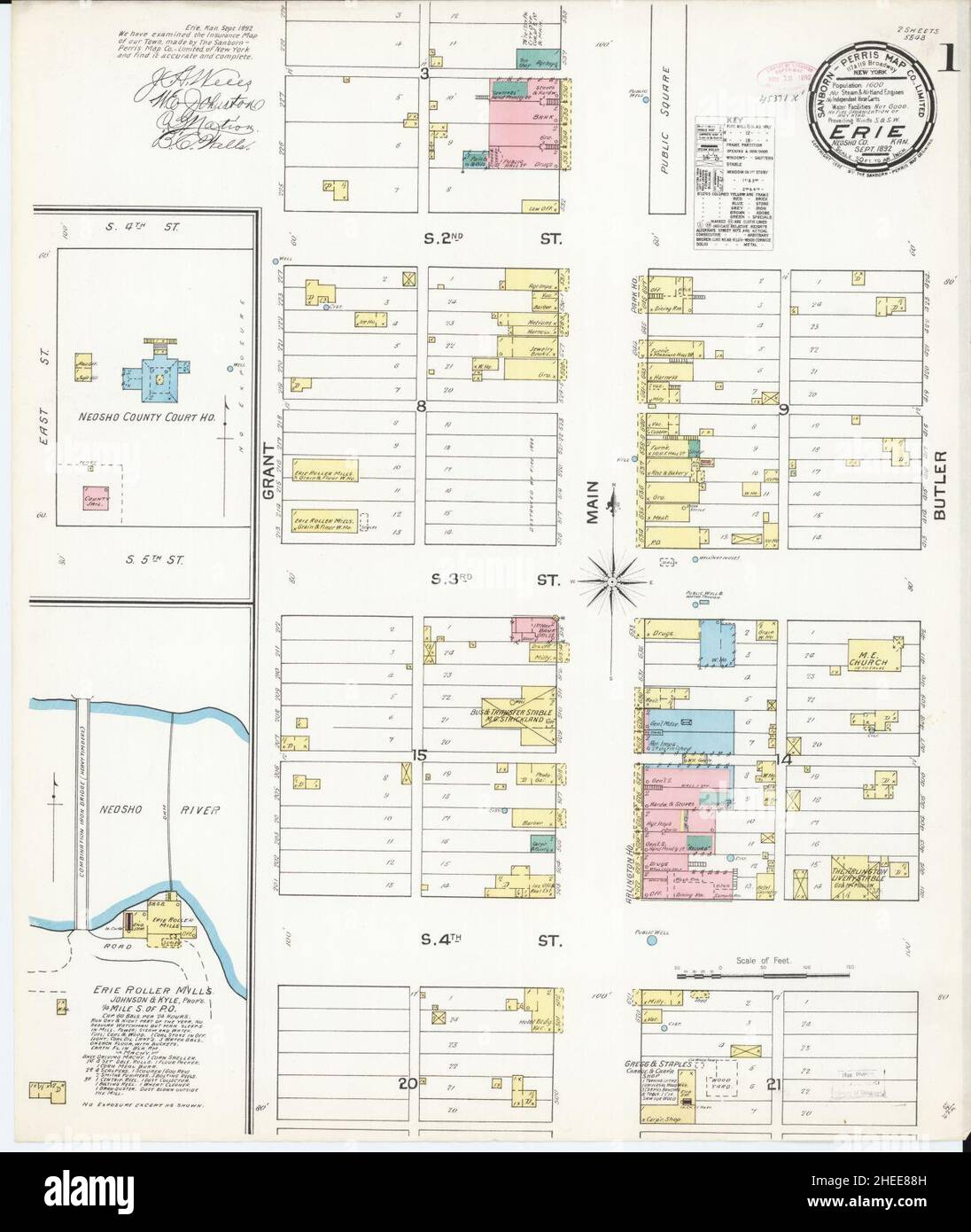 Map of erie kansas hi-res stock photography and images - Alamy