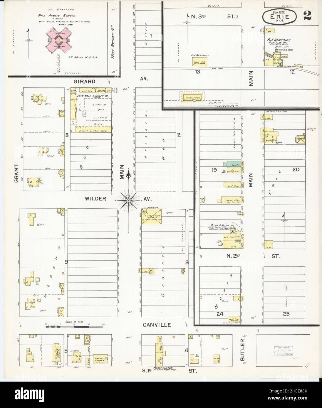 Erie kansas map hi-res stock photography and images - Alamy