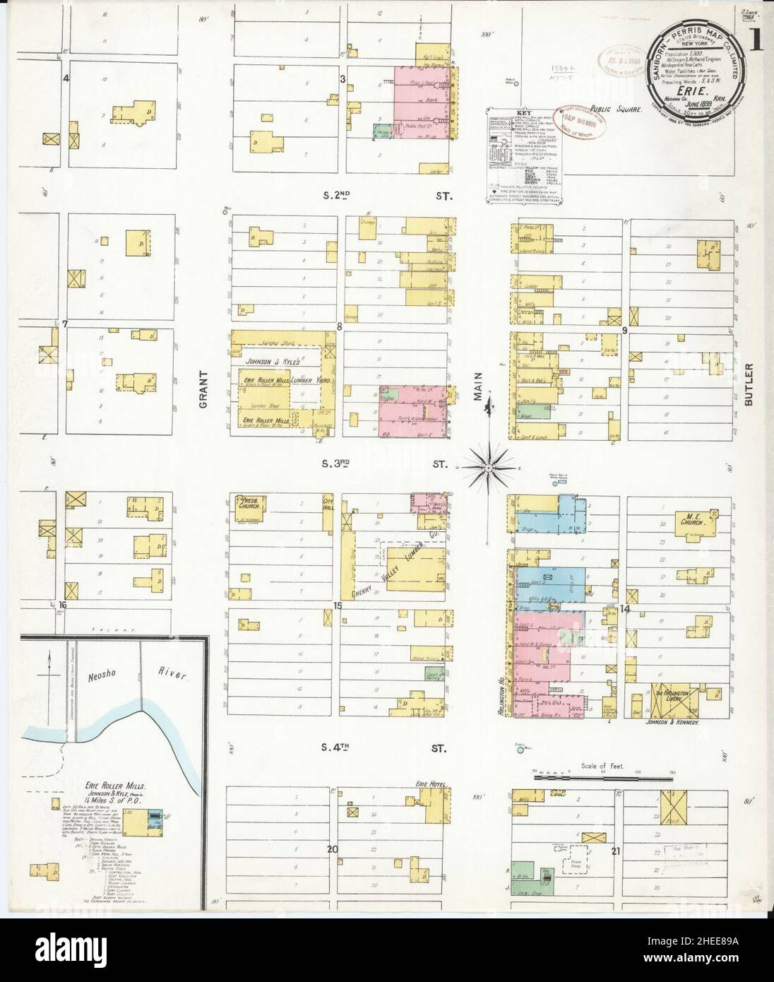 Map of erie kansas hi-res stock photography and images - Alamy