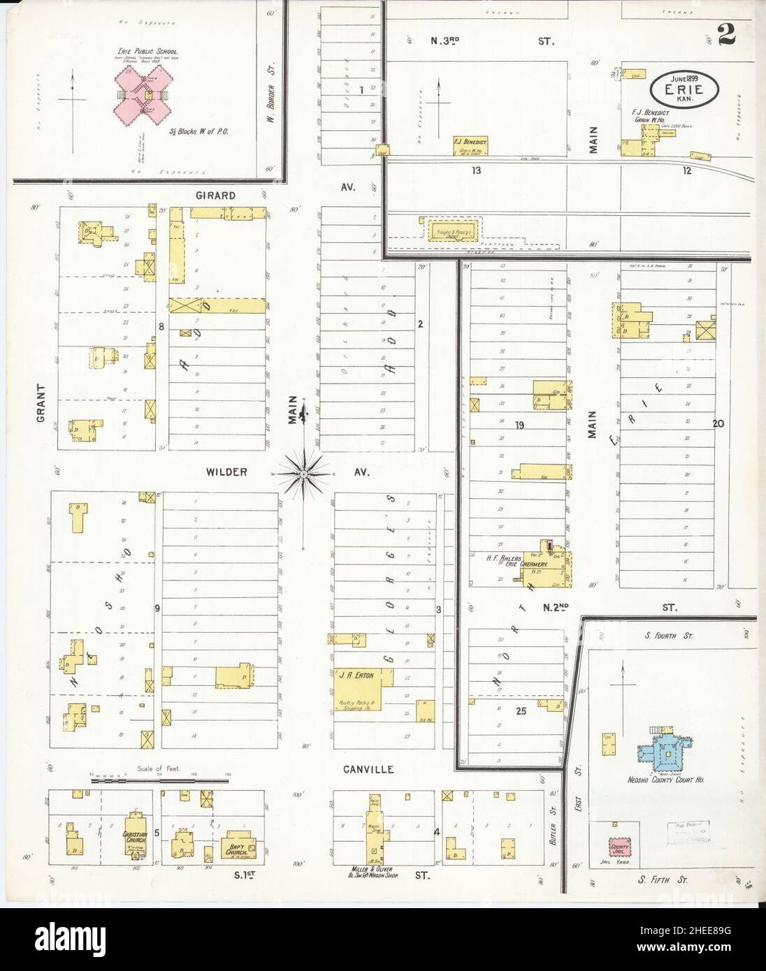 Map of erie kansas hi-res stock photography and images - Alamy