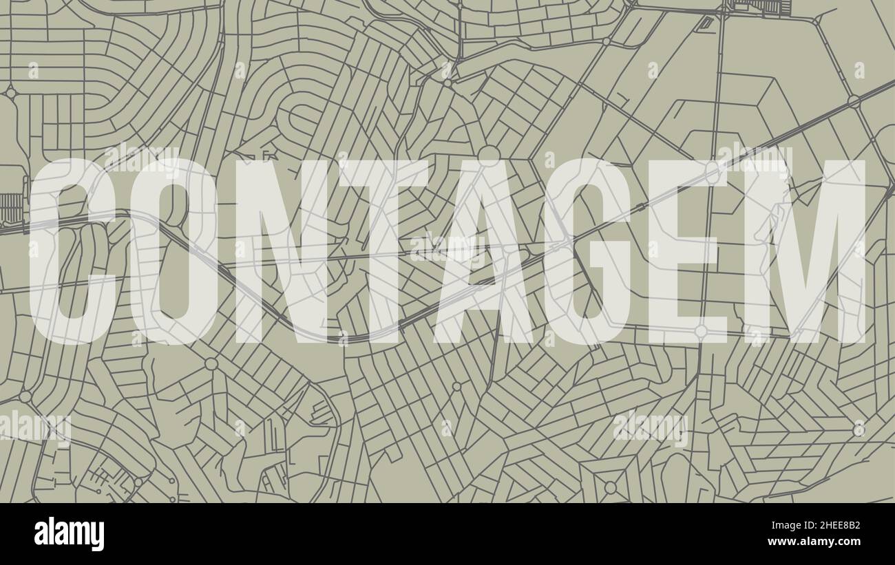 Contagem map city poster, horizontal background vector map with opacity ...