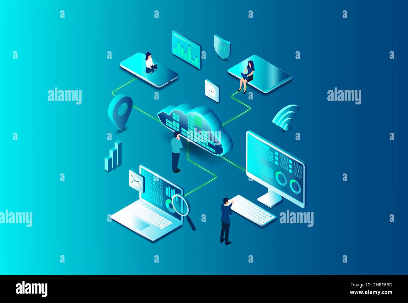 SaaS- People Using Software as a Service Within an Organization Stock ...