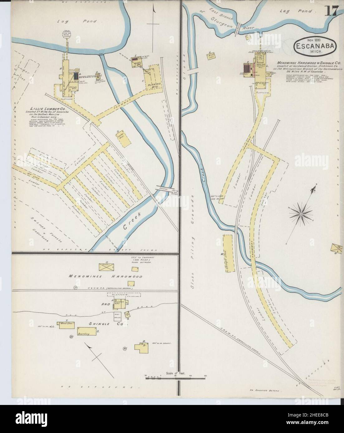Map of escanaba hi-res stock photography and images - Alamy
