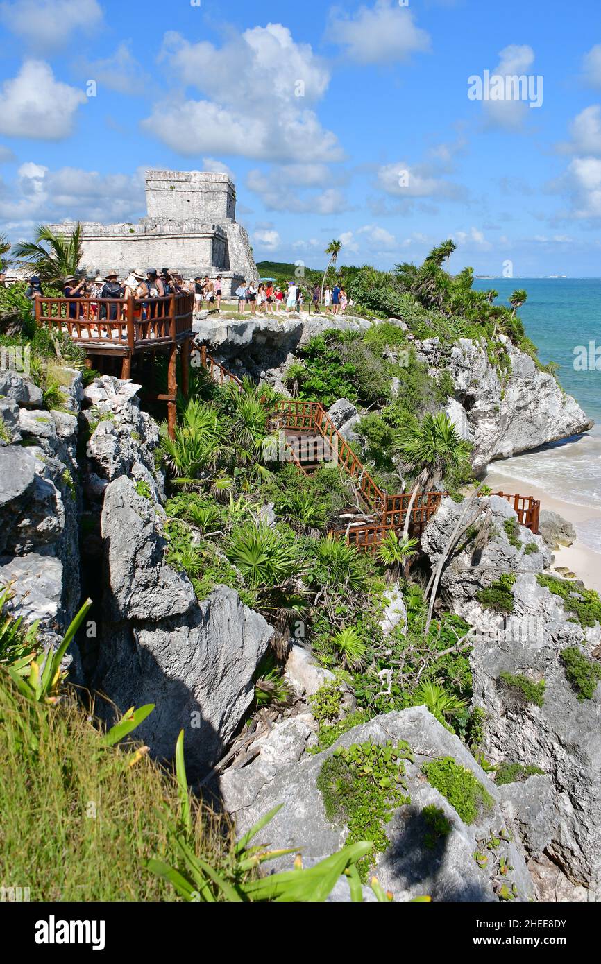 The Castle (El Castillo) Mayan ruin at, Tulum, Quintana Roo, Yucatán ...