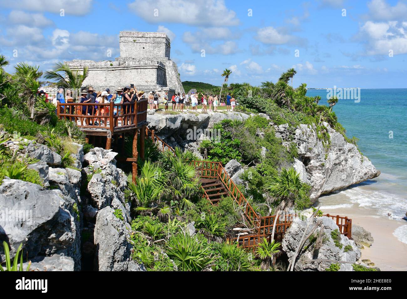 The Castle (El Castillo) Mayan ruin at, Tulum, Quintana Roo, Yucatán ...