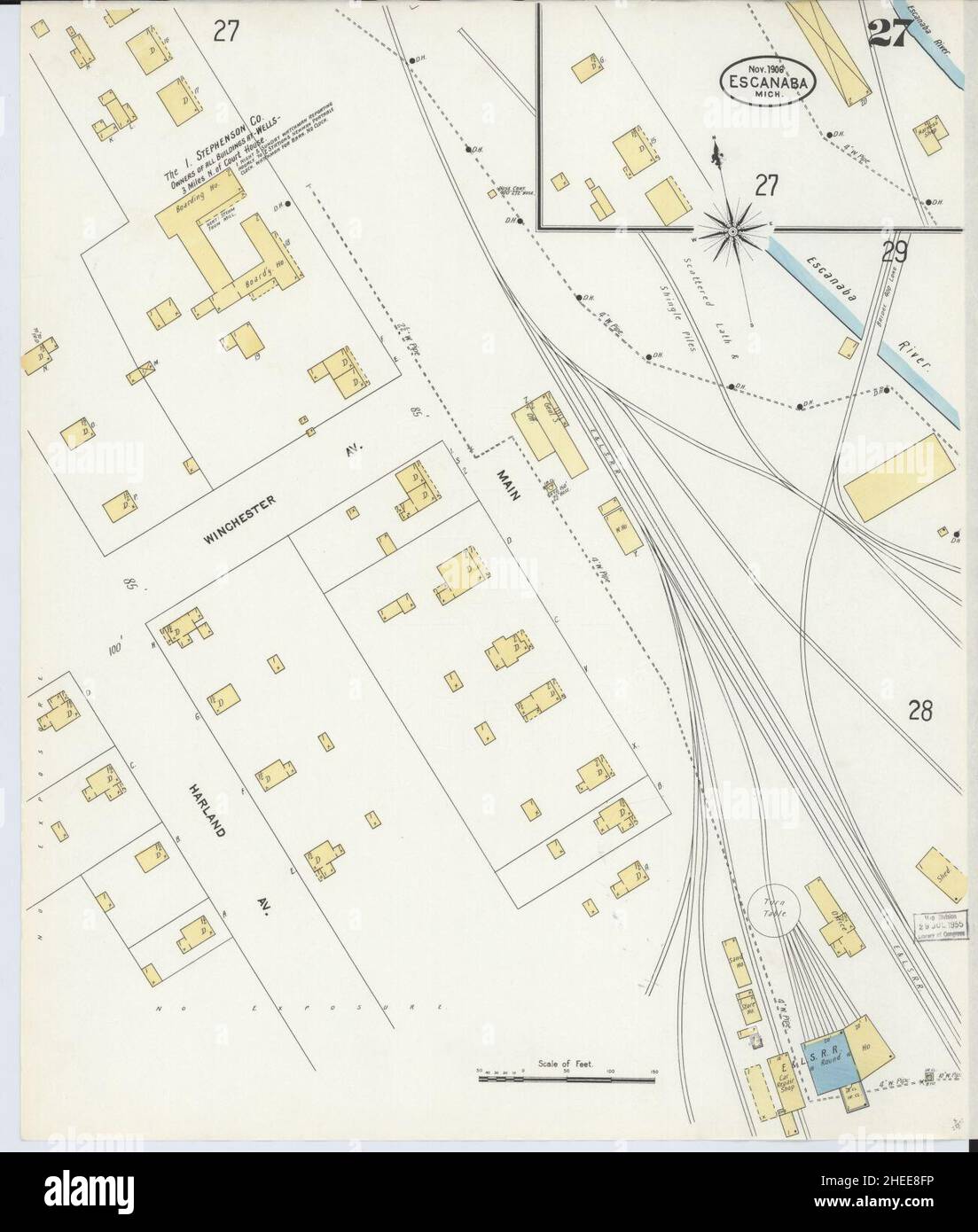 Map of escanaba hi-res stock photography and images - Alamy