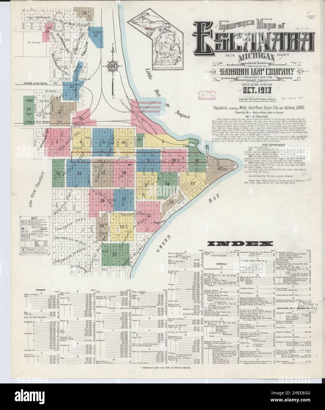 Escanaba michigan map hi-res stock photography and images - Alamy