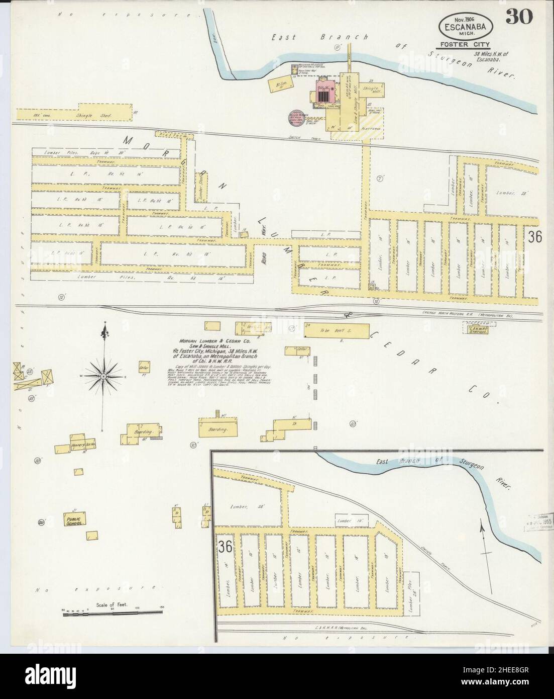Escanaba map hi-res stock photography and images - Alamy