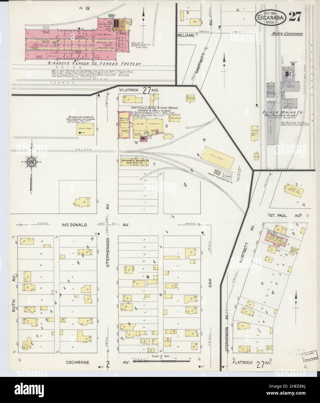 Escanaba michigan map hi-res stock photography and images - Alamy