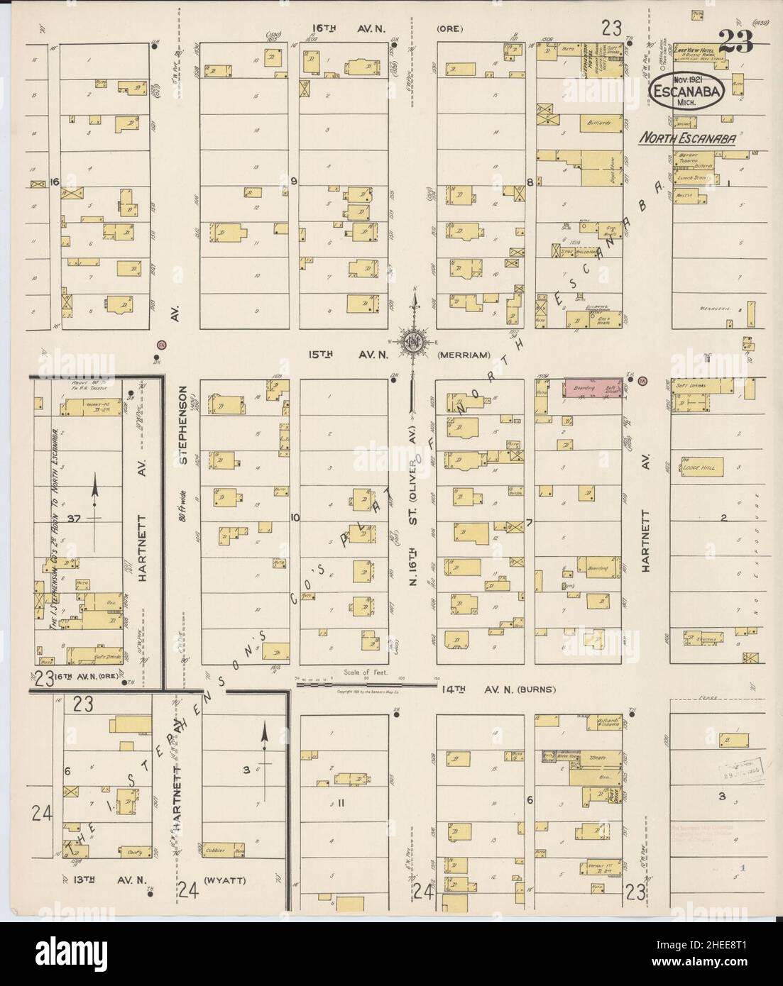 Escanaba map hi-res stock photography and images - Alamy