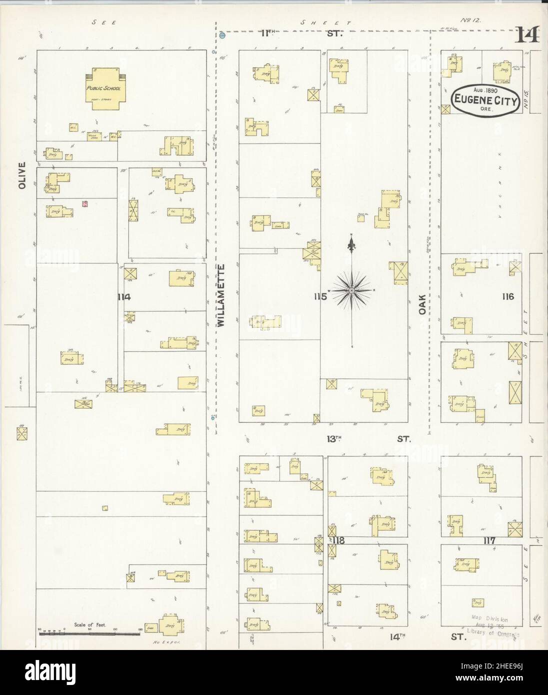 Sanborn Fire Insurance Map from Eugene, Lane County, Oregon Stock Photo ...
