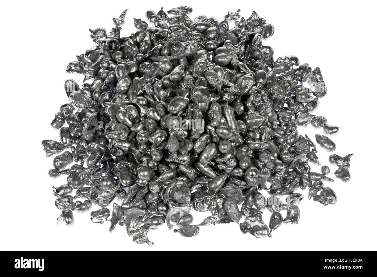 lead granules isolated on white background Stock Photo - Alamy