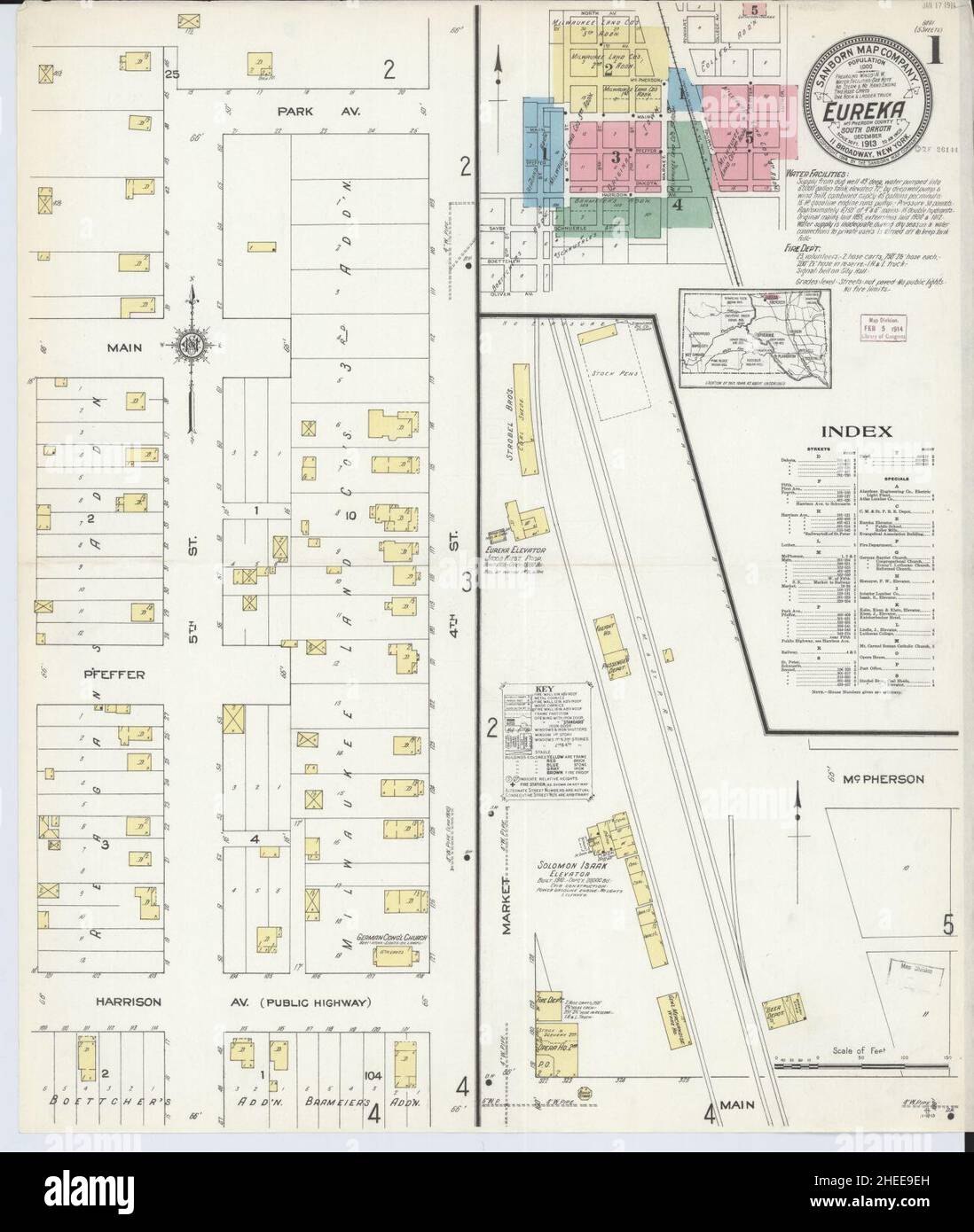 Map of eureka south dakota hi-res stock photography and images - Alamy