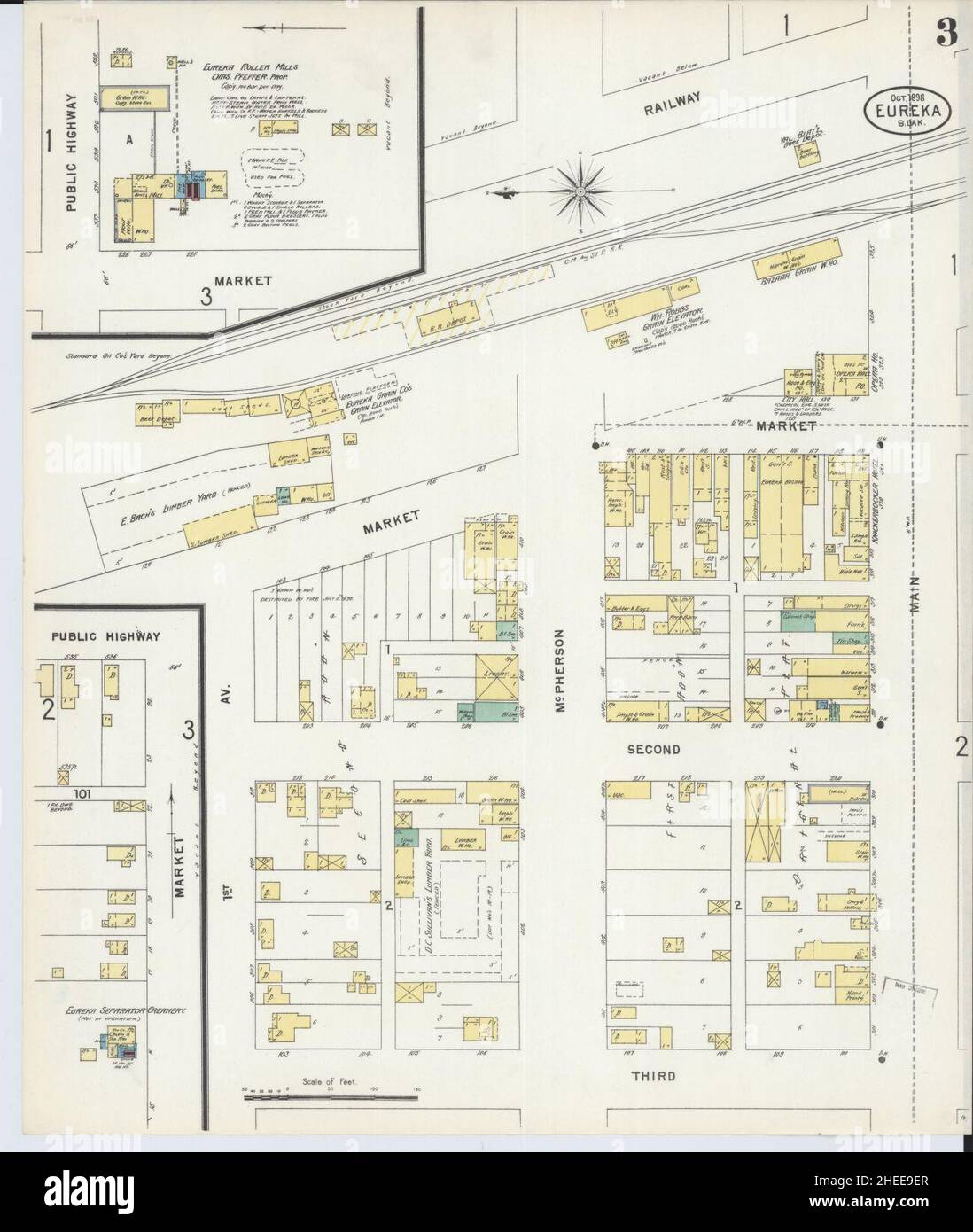 Map of eureka south dakota hi-res stock photography and images - Alamy