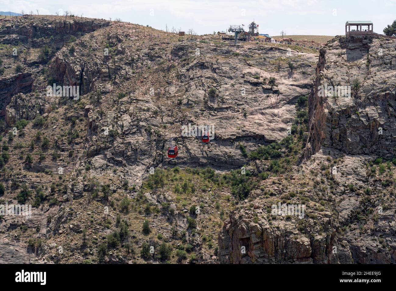 The Aerial Gondolas in Royal Gorge Bridge and Park in Colorado Stock ...