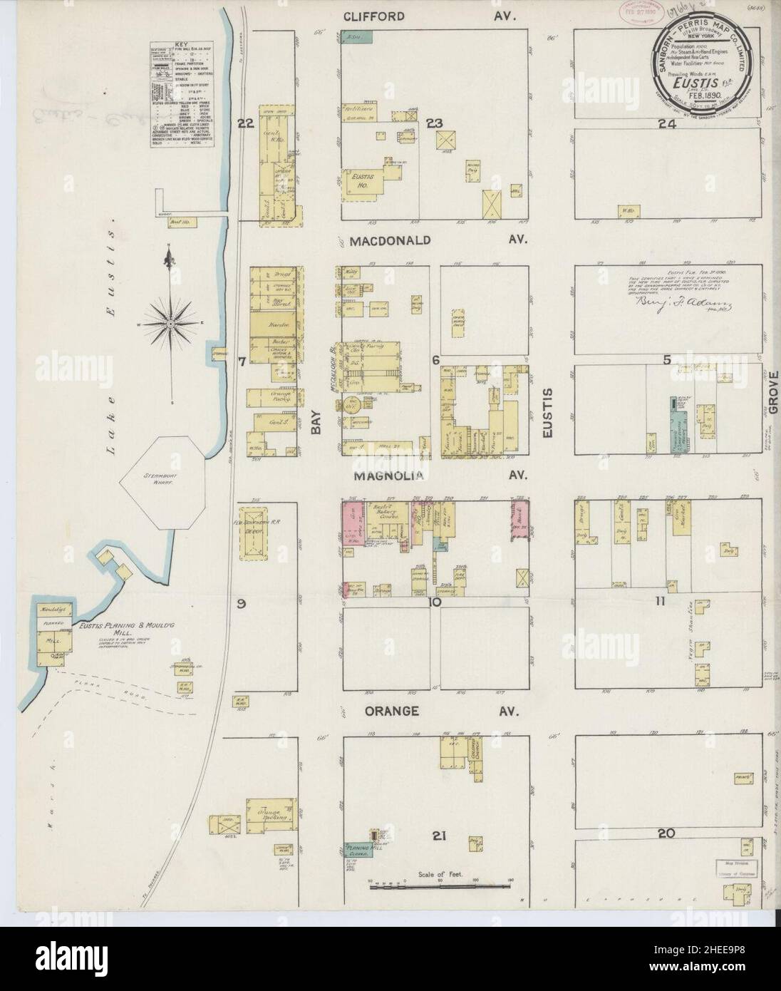 Sanborn Fire Insurance Map from Eustis, Lake County, Florida Stock ...