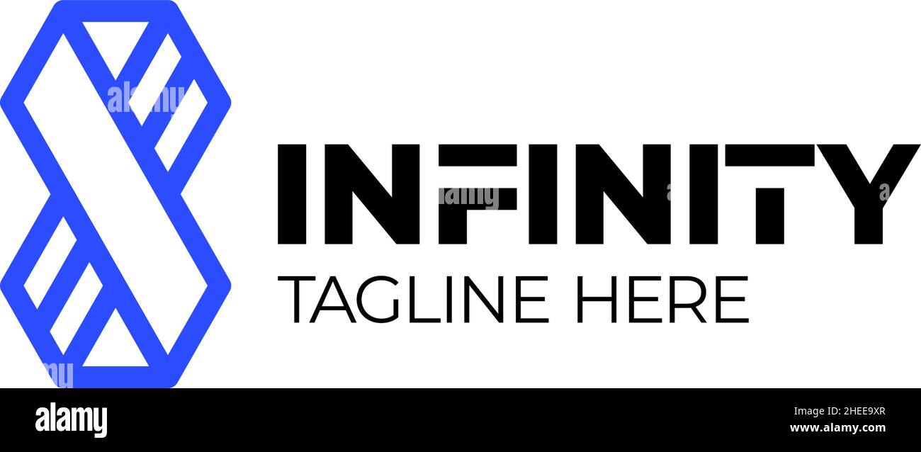 Infinity Hexagonal Logo. Geometric Infinity Cube Hexagon logo flat ...