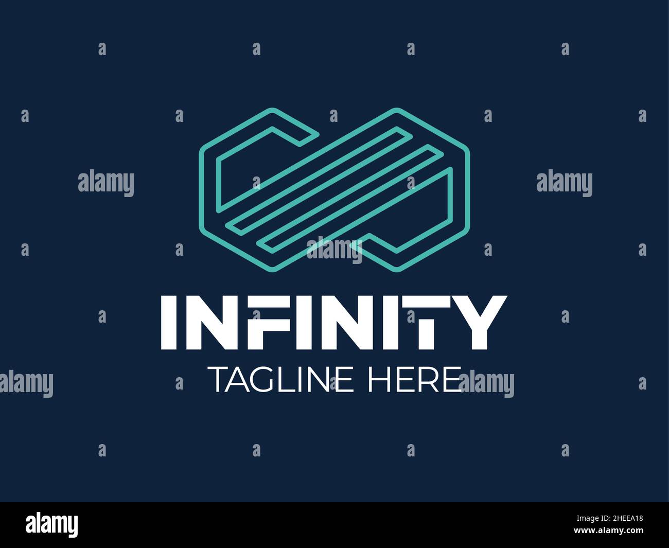 Infinity Hexagonal Logo. Geometric Infinity Cube Hexagon logo flat ...
