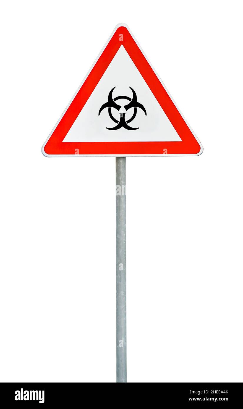Triangle on rod road sign radiation danger Stock Photo - Alamy