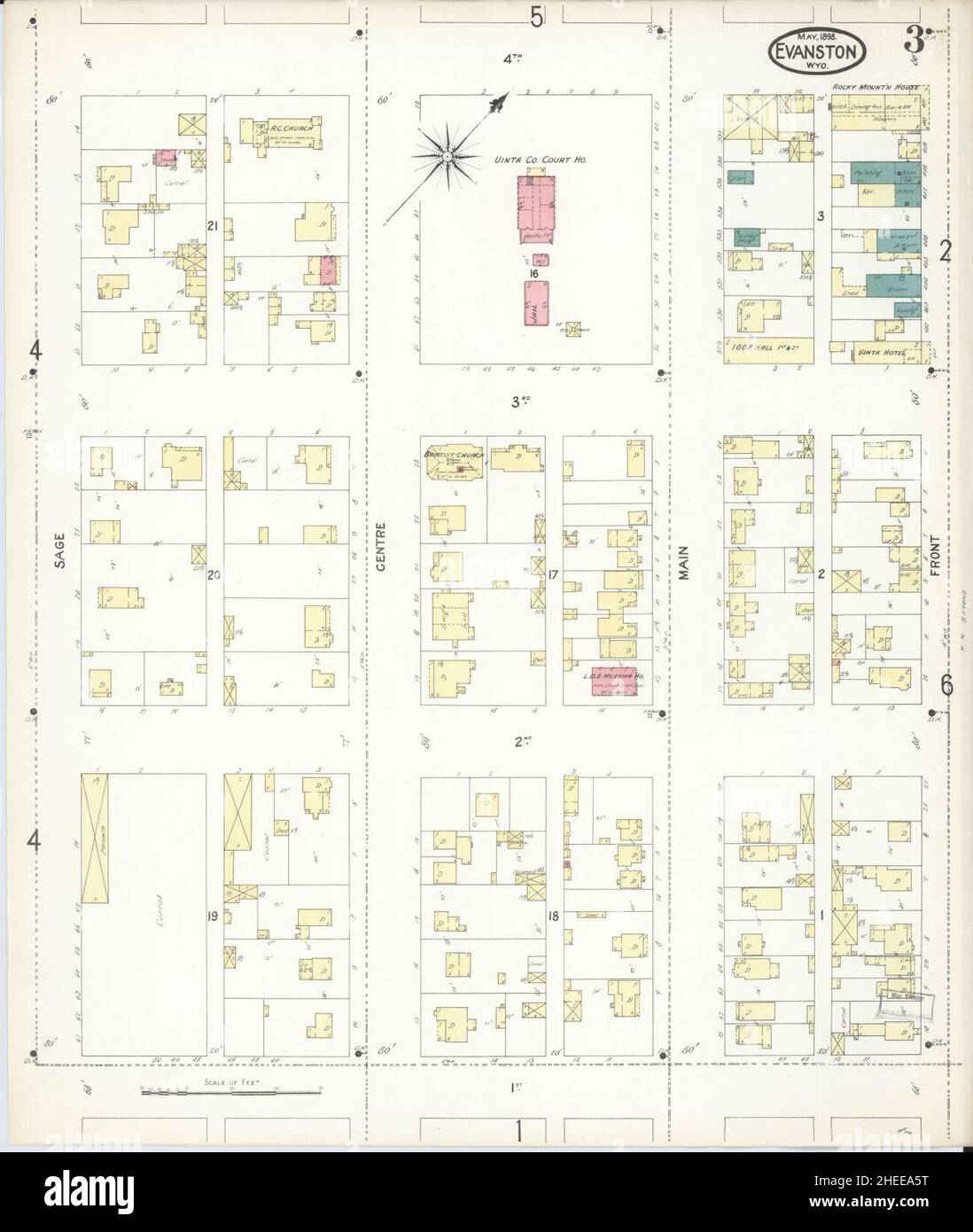 Evanston wyoming map hi-res stock photography and images - Alamy