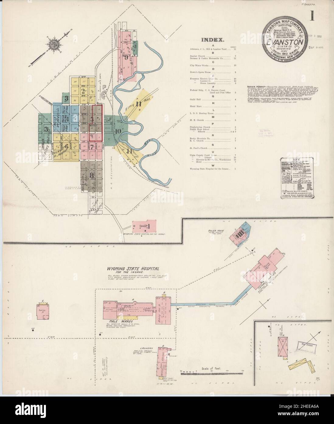 Evanston wyoming map hi-res stock photography and images - Alamy
