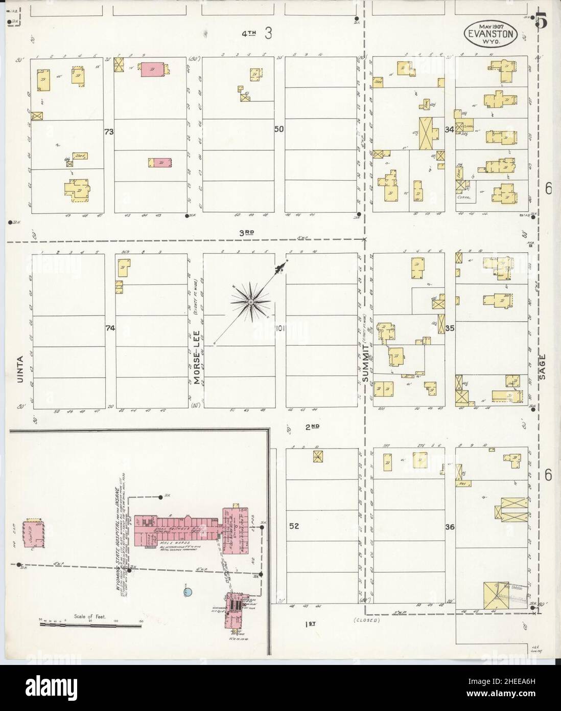 Evanston wyoming map hi-res stock photography and images - Alamy