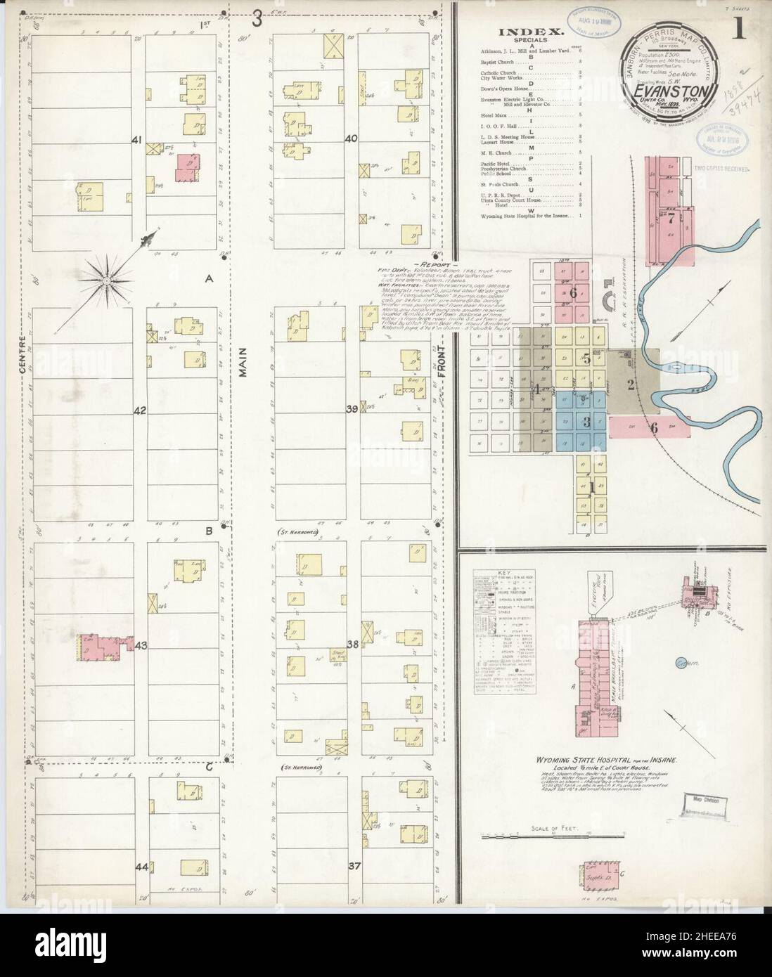 Evanston wyoming map hi-res stock photography and images - Alamy