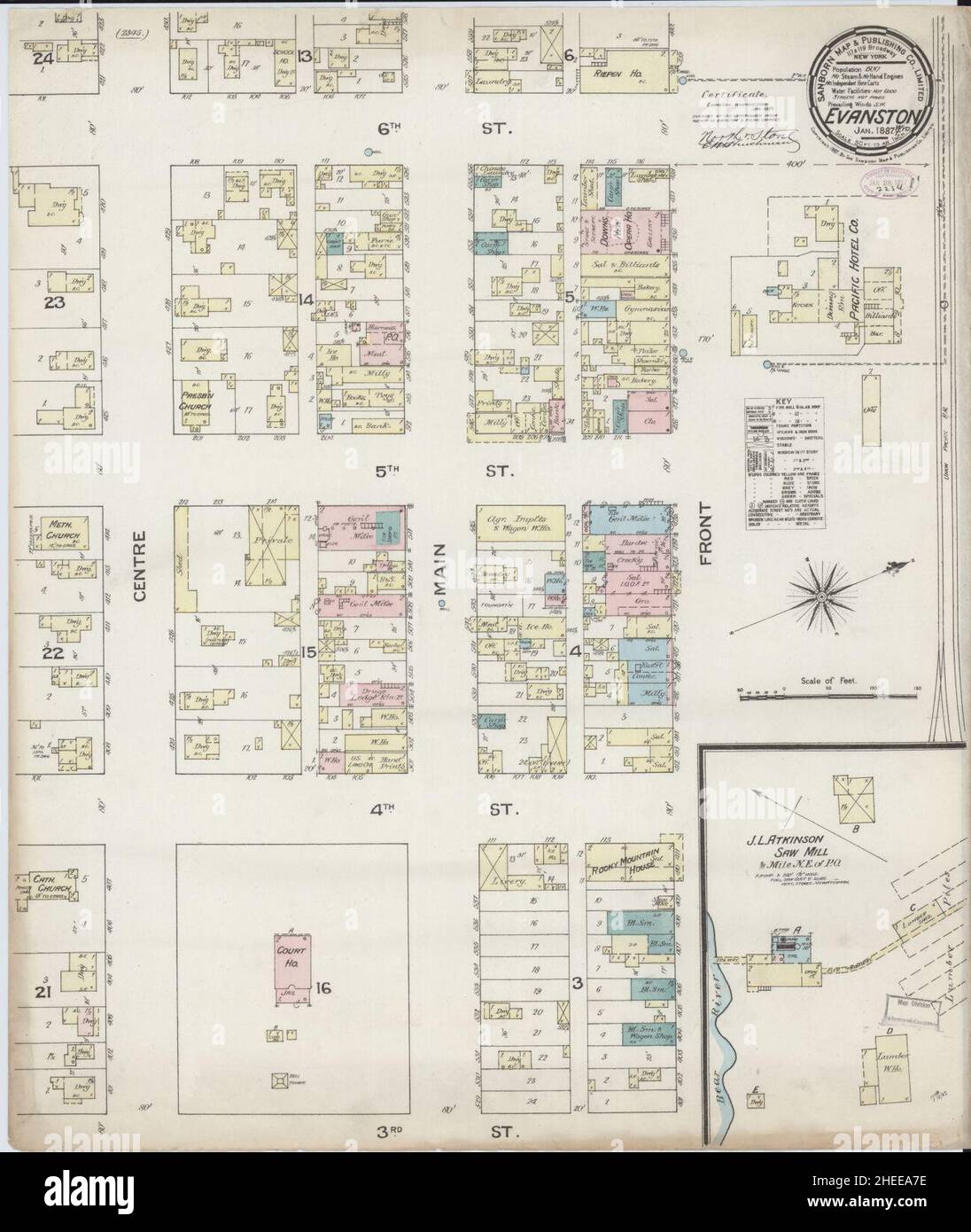 Evanston wyoming map hi-res stock photography and images - Alamy