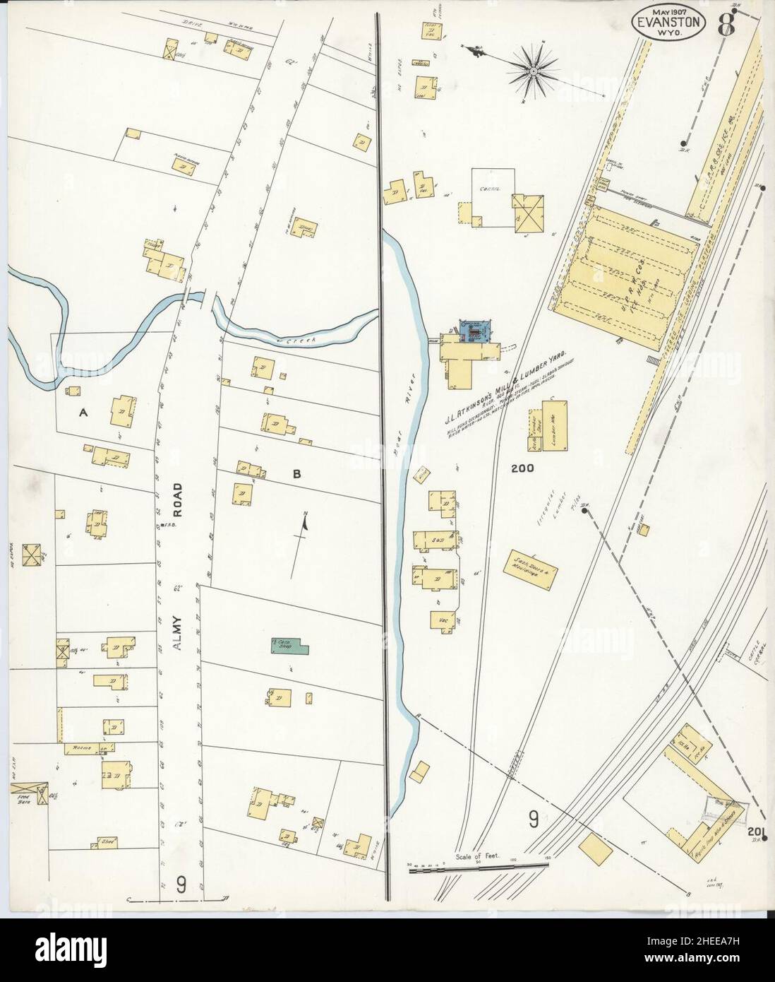 Evanston wyoming map hi-res stock photography and images - Alamy