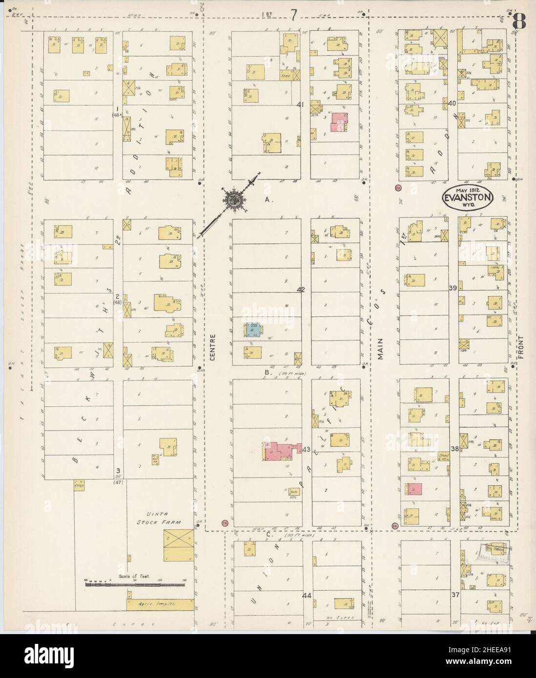 Evanston wyoming map hi-res stock photography and images - Alamy