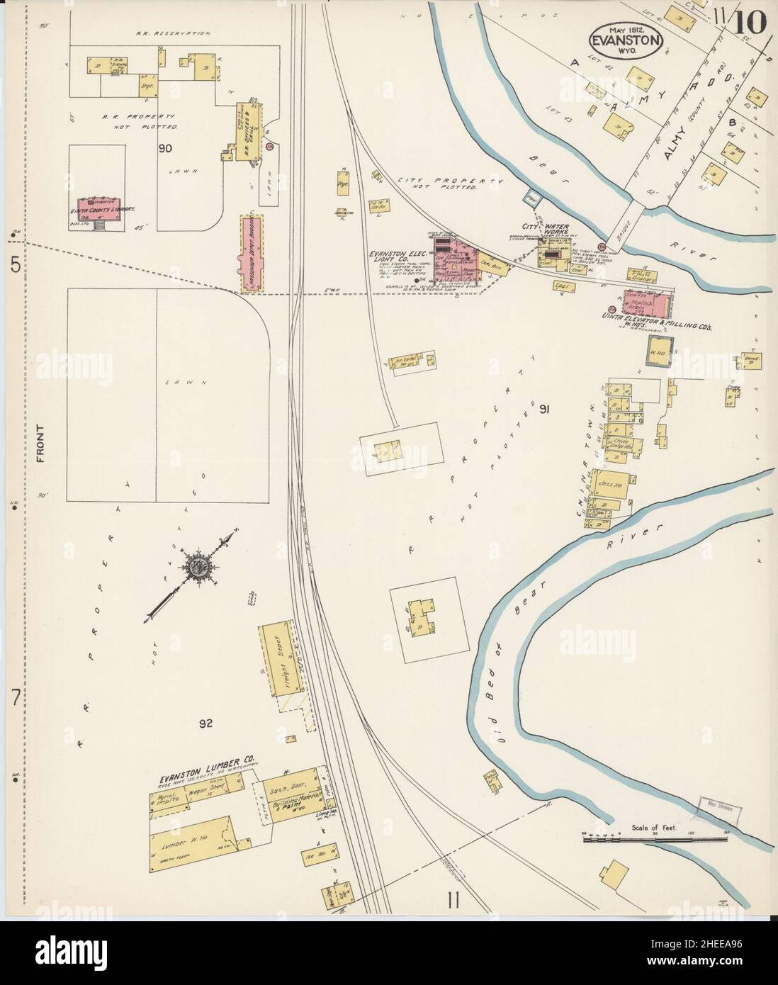 Evanston wyoming map hi-res stock photography and images - Alamy