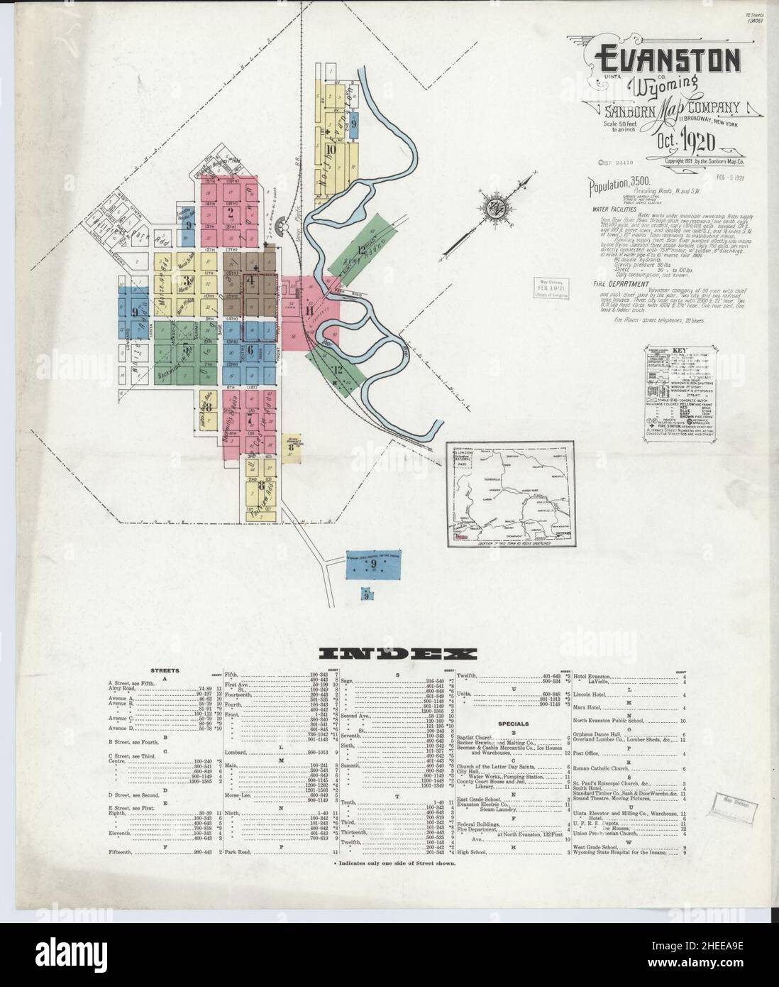 Evanston wyoming map hi-res stock photography and images - Alamy