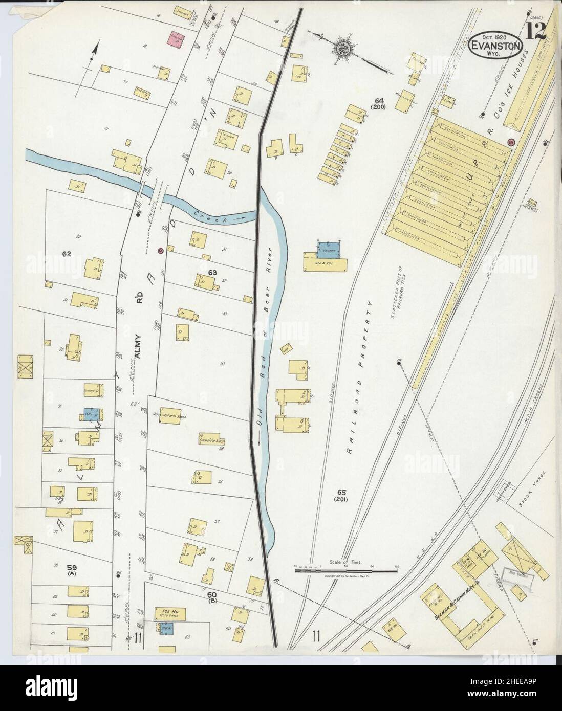 Evanston wyoming map hi-res stock photography and images - Alamy