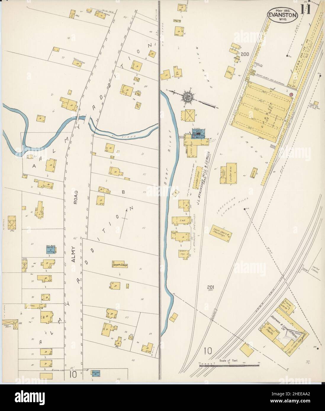 Evanston wyoming map hi-res stock photography and images - Alamy