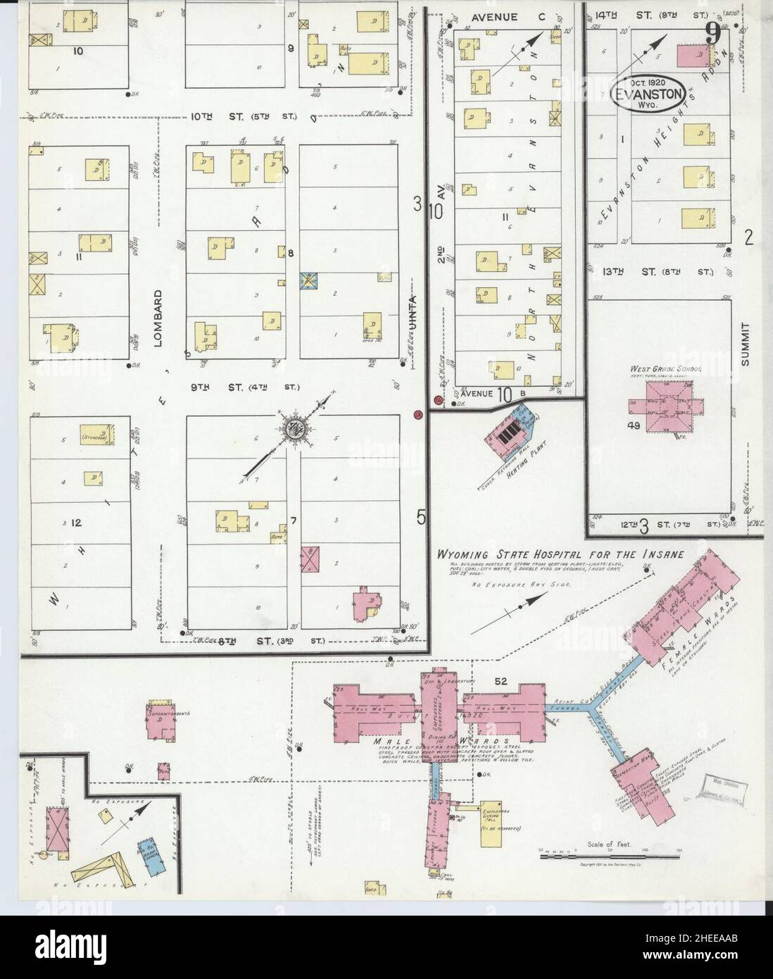 Evanston wyoming map hi-res stock photography and images - Alamy